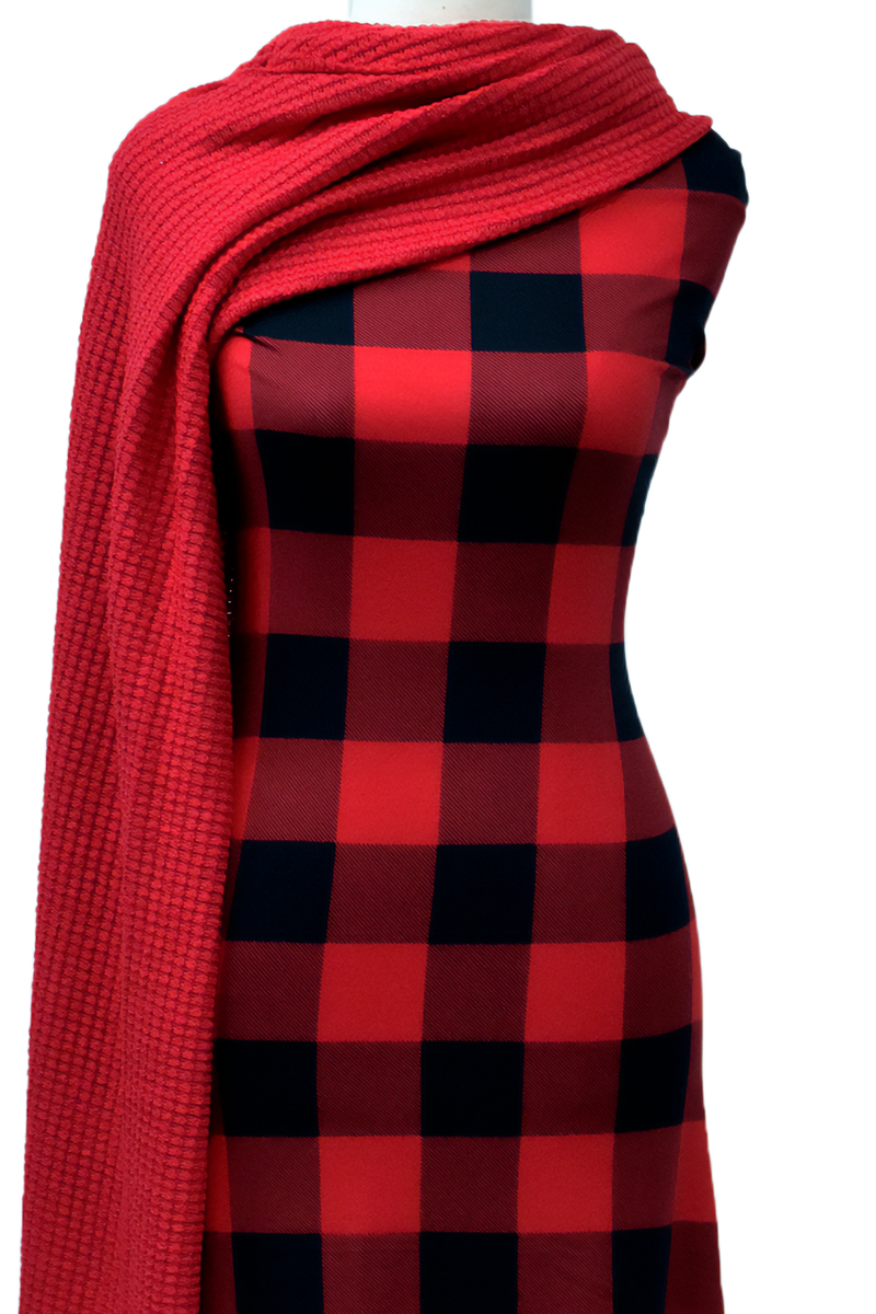 Red Buffalo Plaid - $20 pm - Double Brushed Poly – Lush Fabrics